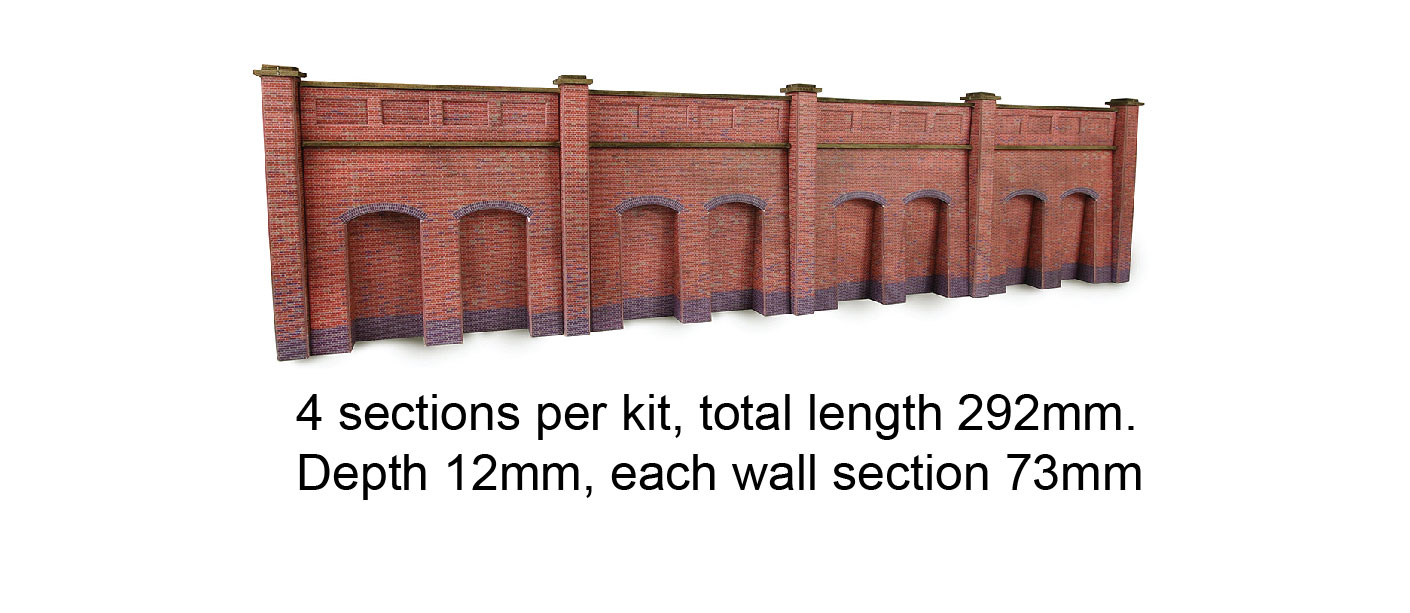 PN145 N Scale Retaining Wall in Red Brick - Metcalfe Models