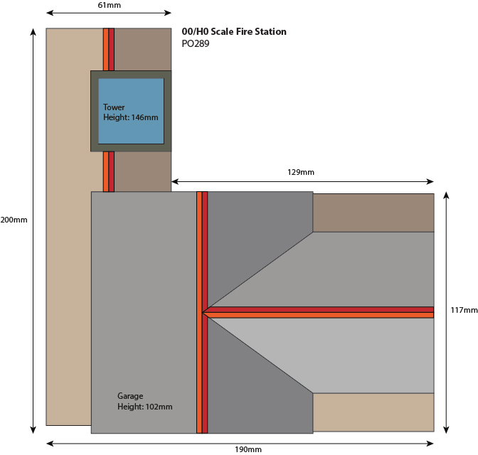PO289 00/H0 Scale Fire Station - Metcalfe Models