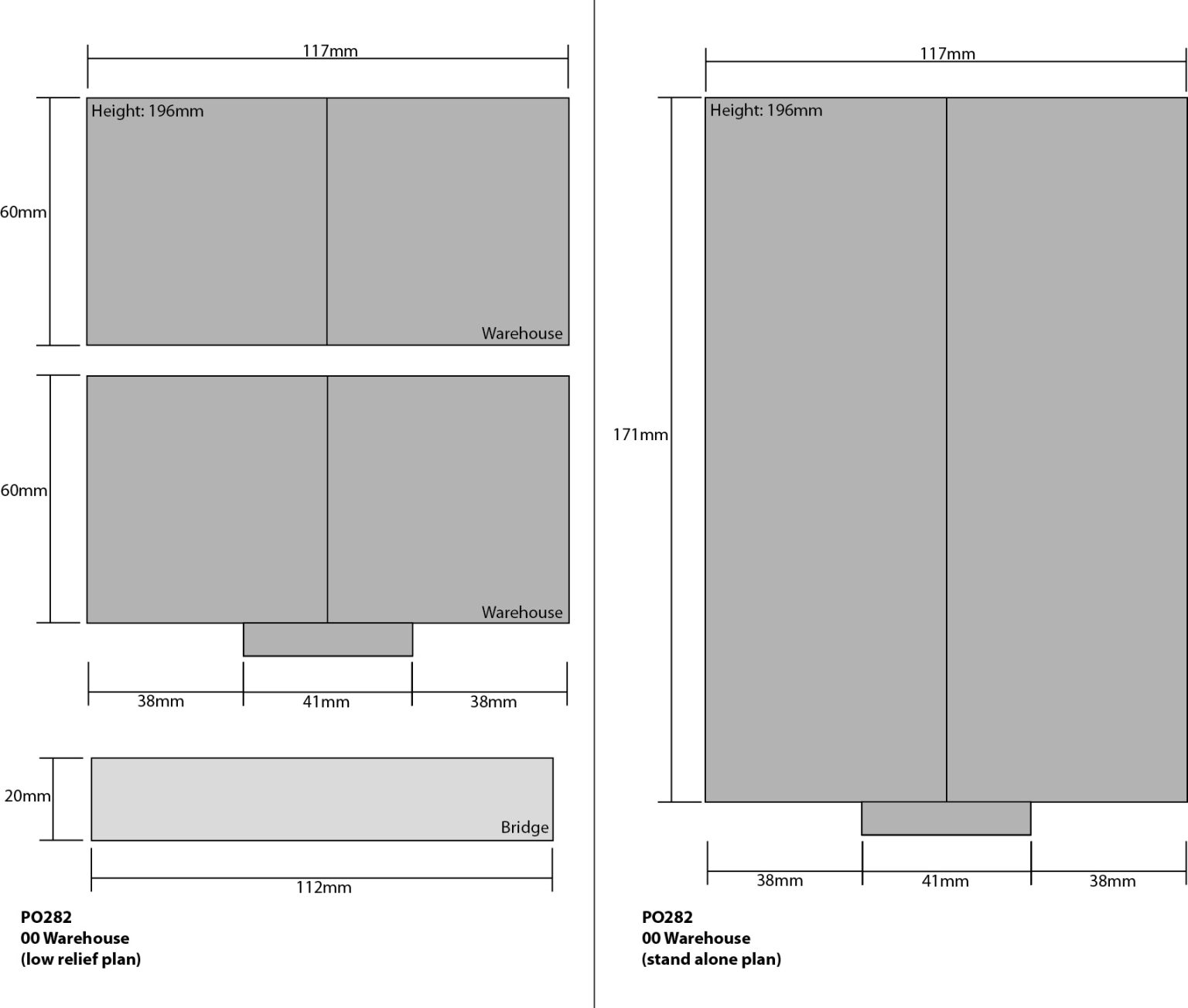 PO282 00/H0 Scale Warehouse - Metcalfe Models