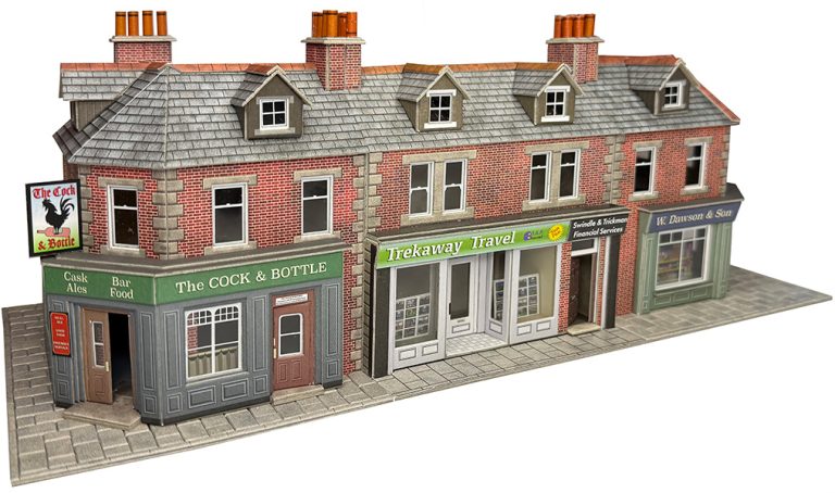 PO308 00/HO Scale Corner Shop / Pub - Brick - Metcalfe Models